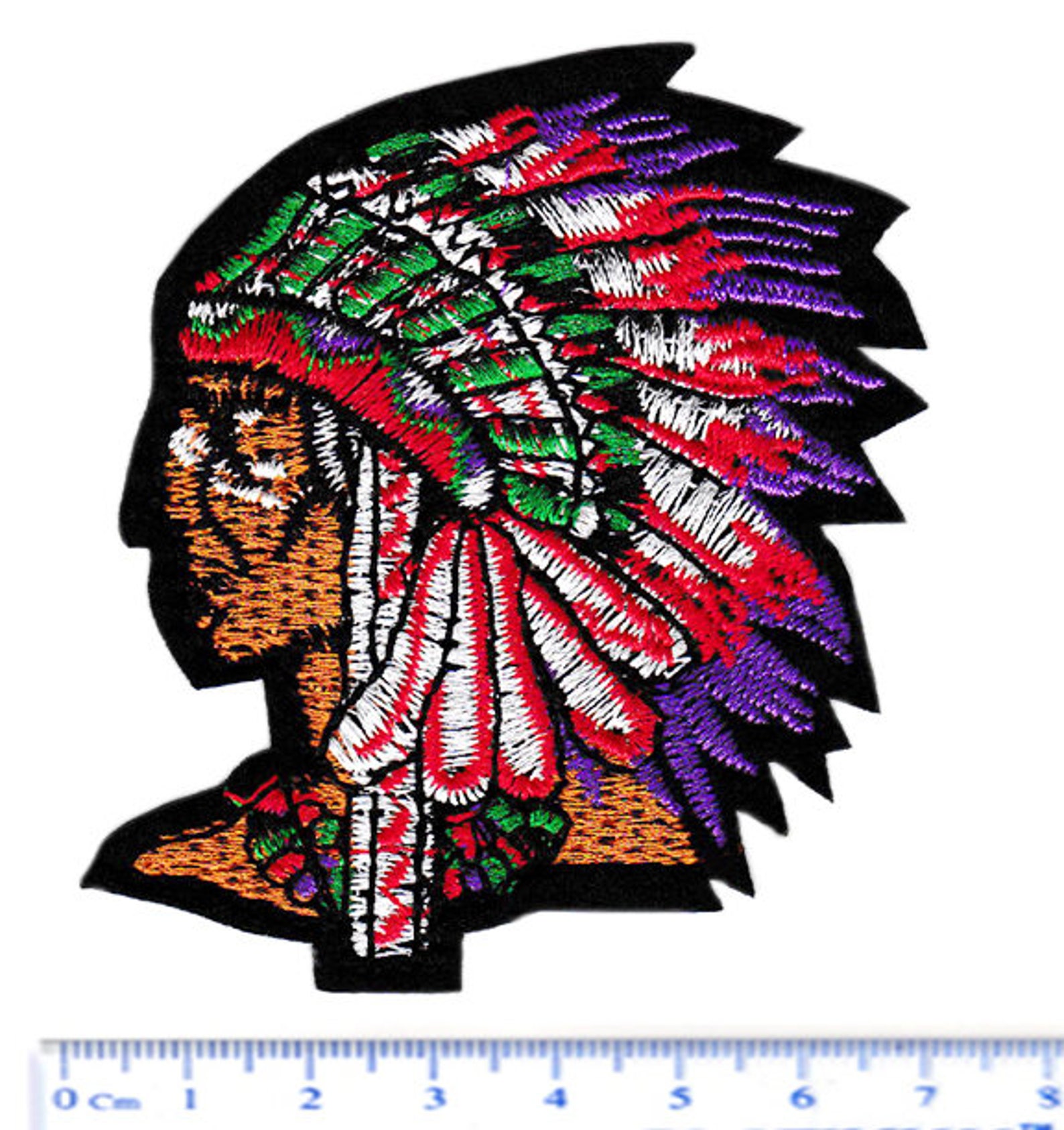 Cool Large Indian Head Patch 8cm Applique - Etsy
