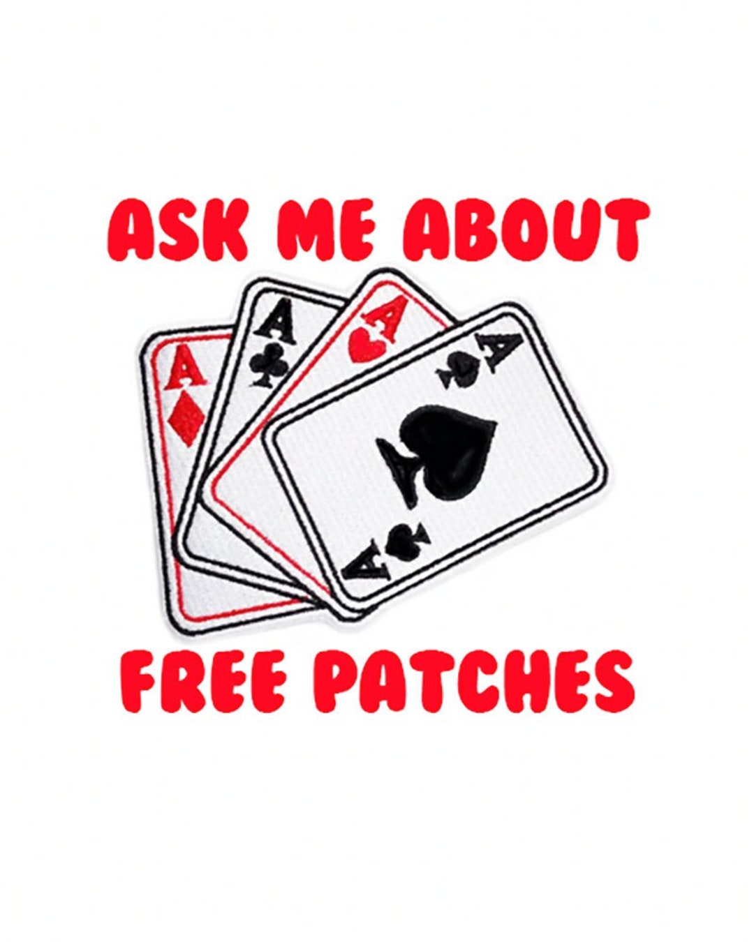 Extra Large Poker ACES Patch 12.5cm / 4.9 Inch for Jacket or Shirt ...