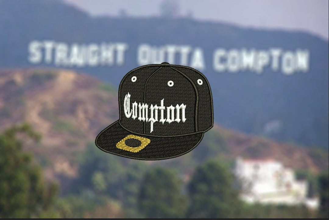 Cool Compton Hat Gangster Rap California Cali Patch Hip Hop Rap 9cm / 3 ...