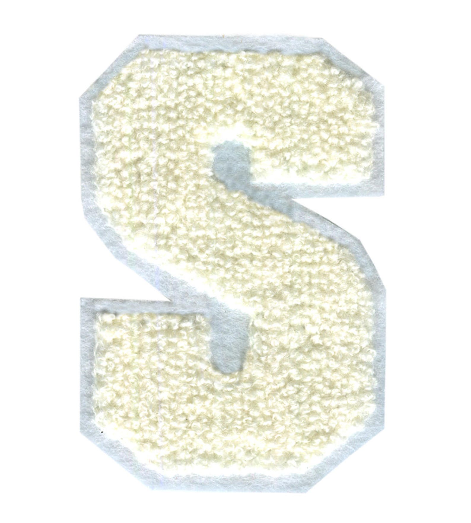 Large Chenille Cream/off White Letter s Patch 10cm - Etsy