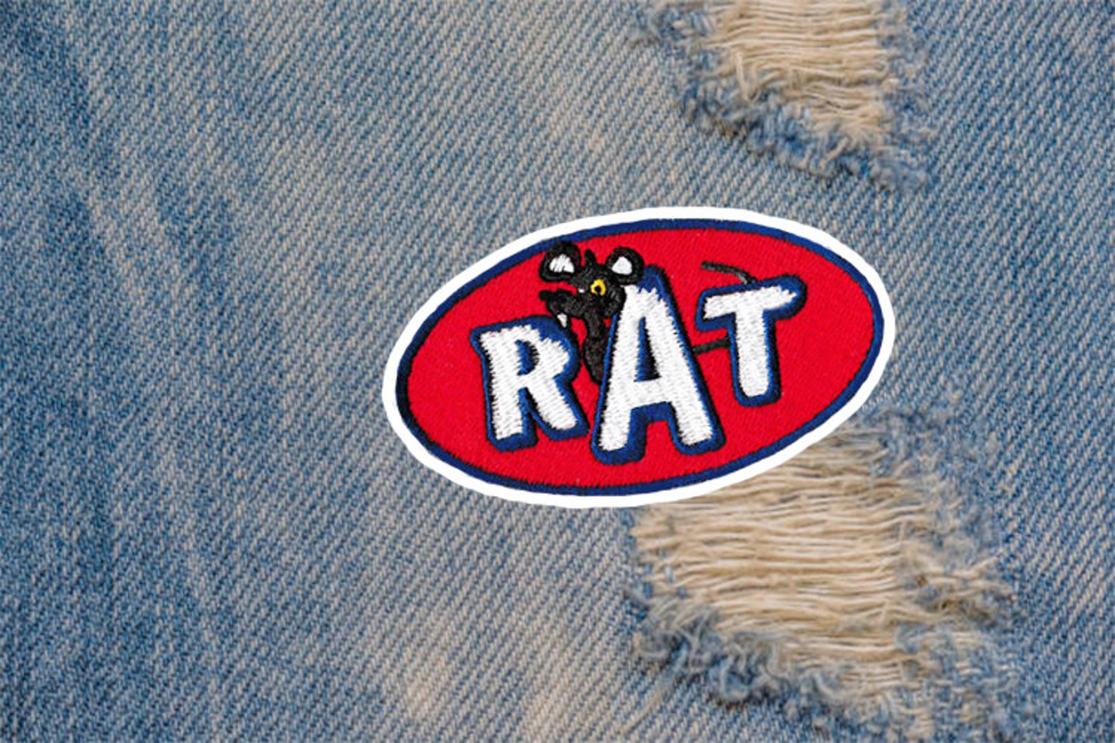 RAT Rat Rod Hot Rod Patch Badge Auto Old Car Classic Car 9cm / 3.5 Inch ...