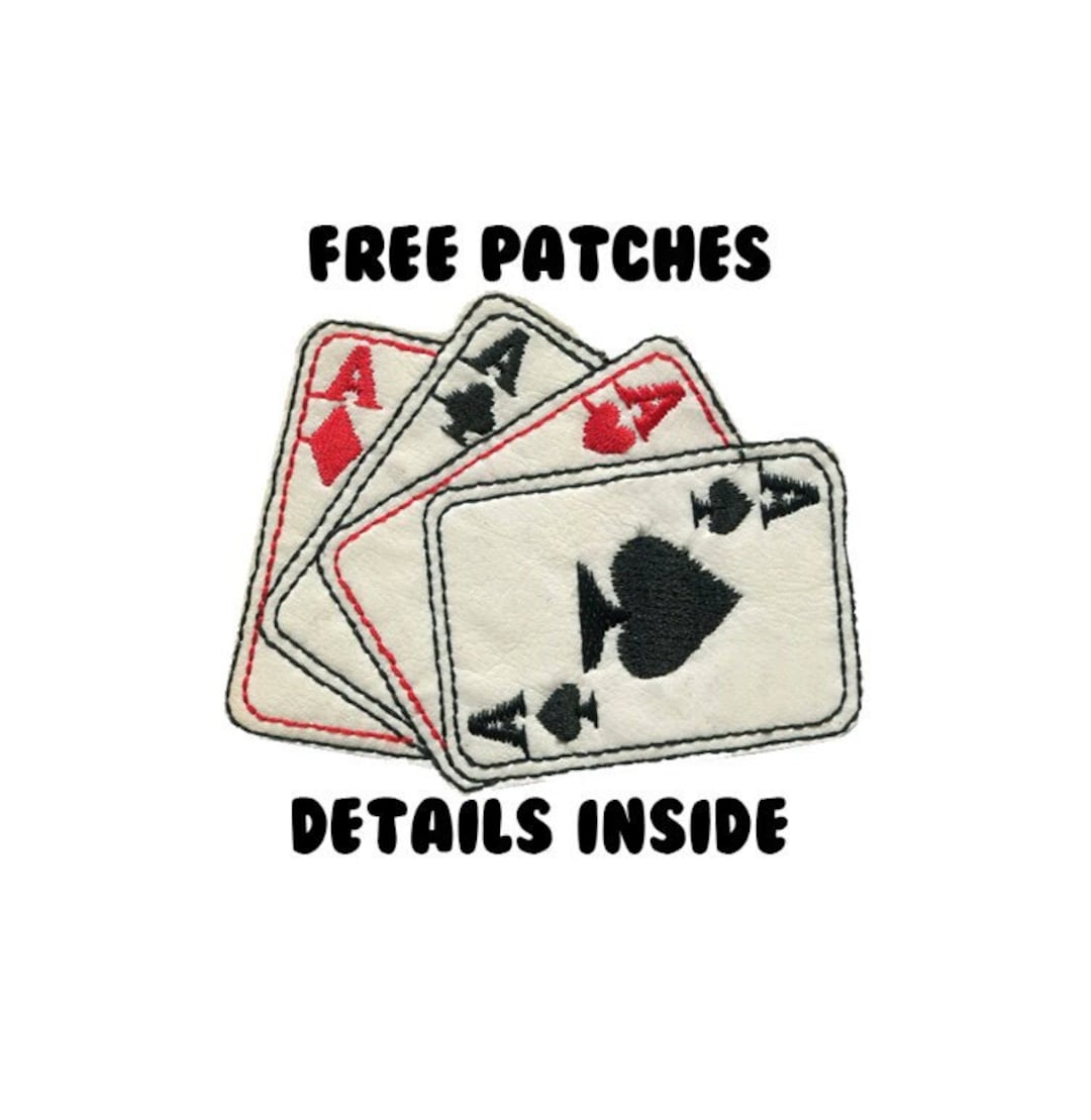 Vintage Style 4 Aces Ace Poker Playing Card Patch 8cm / 3.2 Inches Iron ...