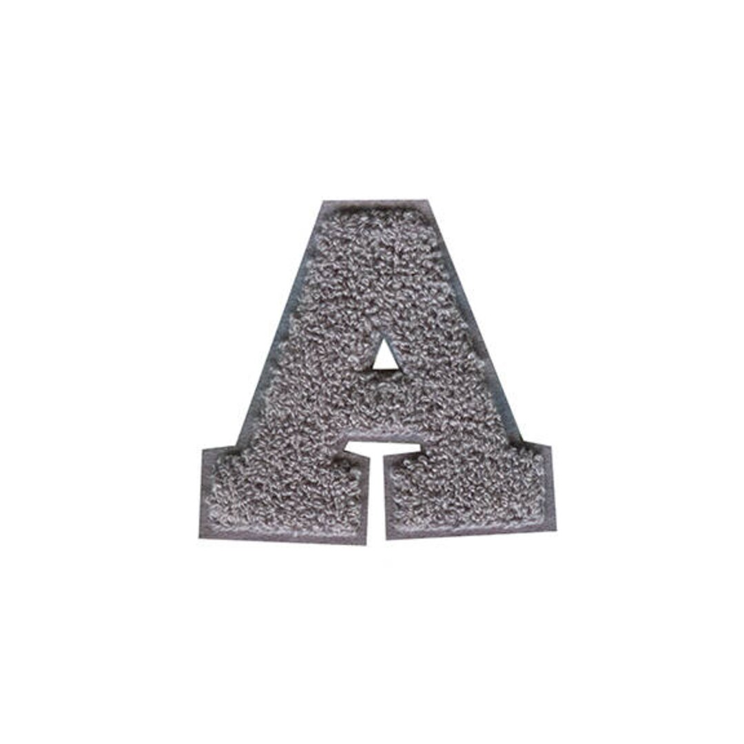 Large Chenille Gray Letter "a" Patch 10cm Aaron Andy Alice Amber ...