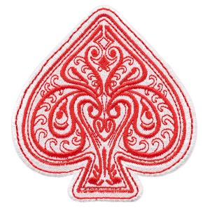 Cool Spade Patch Red and Black Available Biker Skater Hip Hop Punk Iron ...