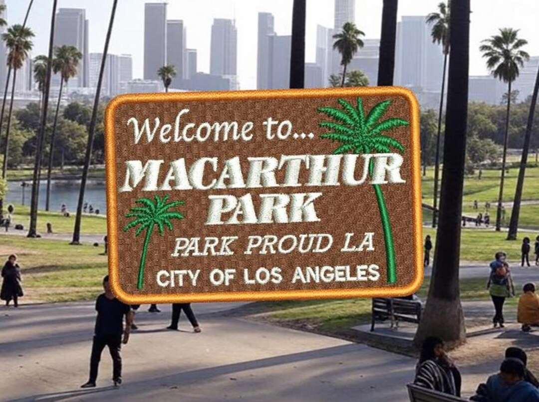 Los Angeles LA California Park Sign Morale Patch for Trucker Hat or ...