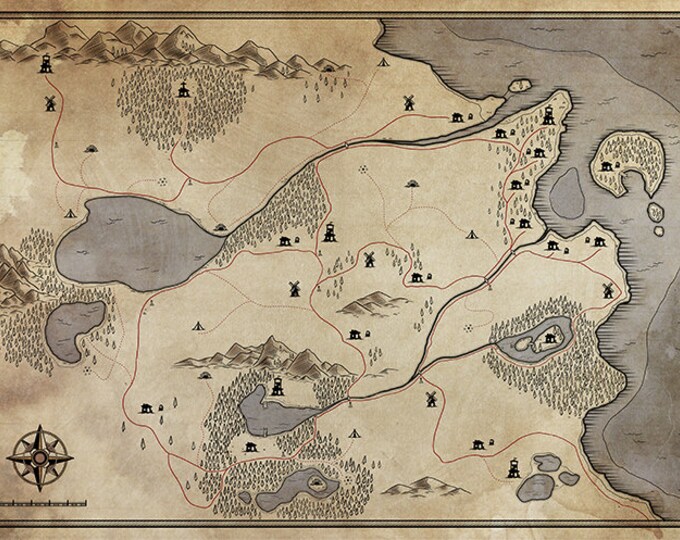 Unlabeled Map Instant Download Printable - Etsy