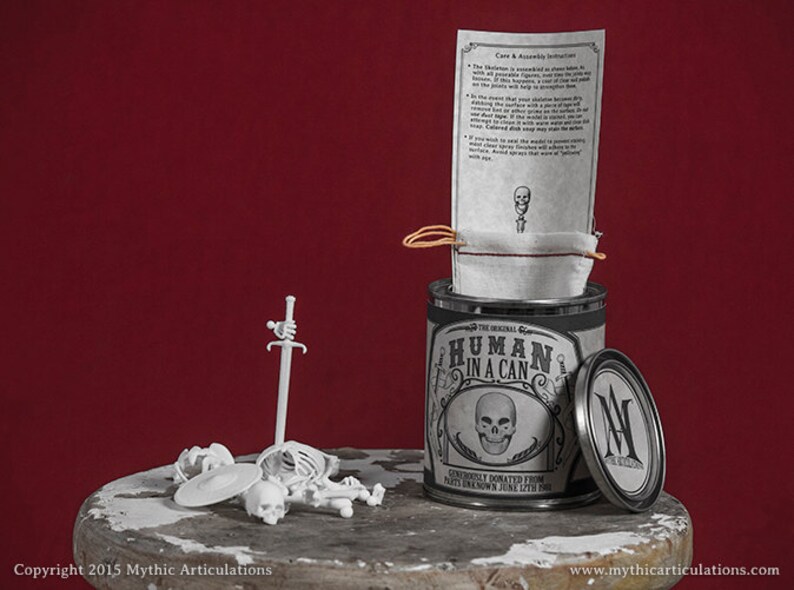 Human Skeleton in a Can 3D Print Drawing Reference Poseable - Etsy UK