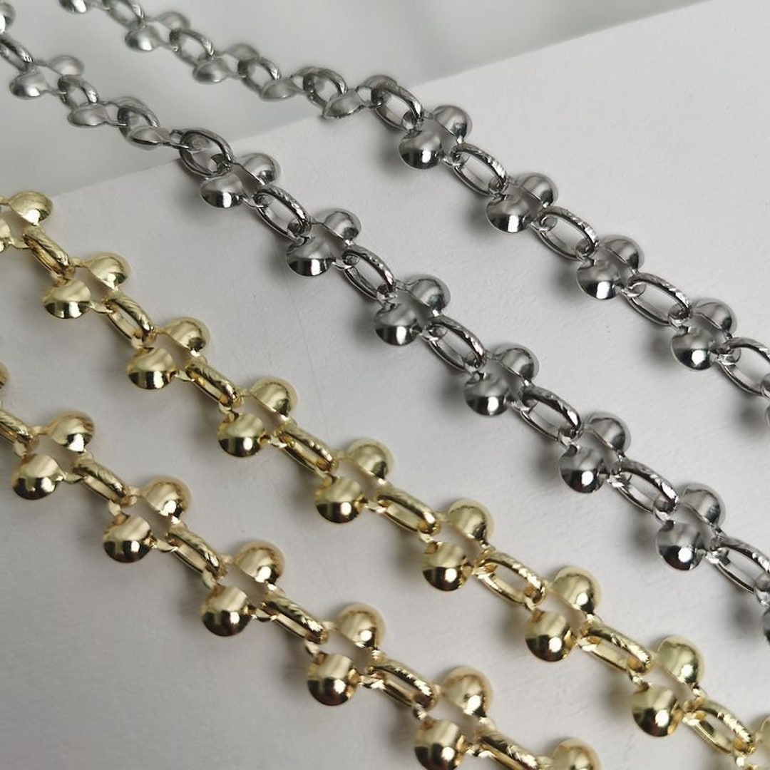 11mm Stainless Steel Chain With Gold Plated, Rosary Chains Wholesale ...