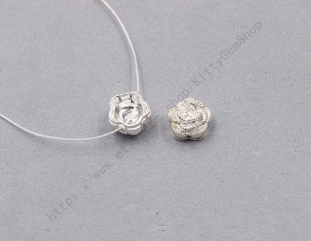 12mm Sterling Silver Rose Beads 925 Silver Bead Wholesale for ...