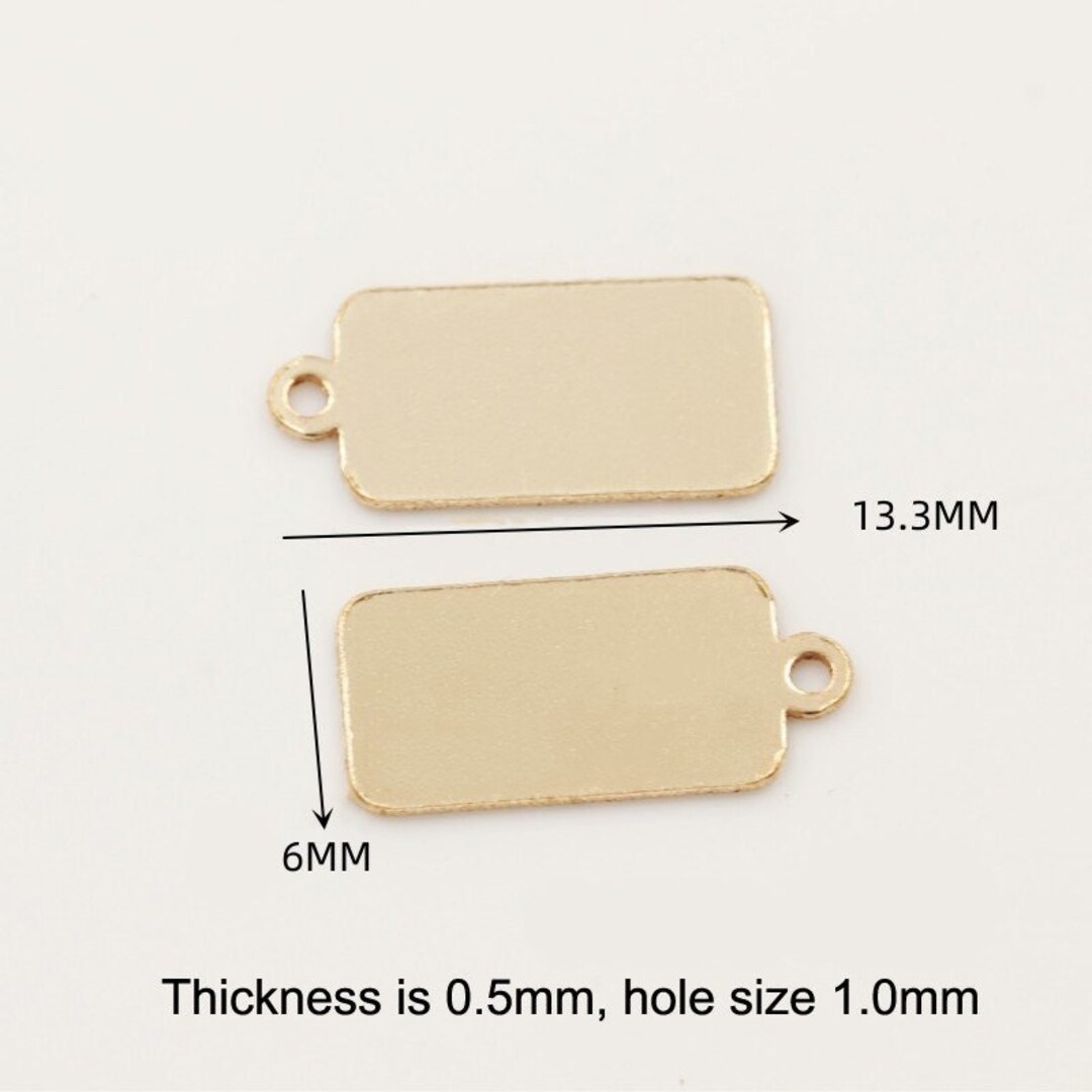 14K Gold Filled Rectangle Tag, Gold Filled Charm, 14K Charm, DIY ...