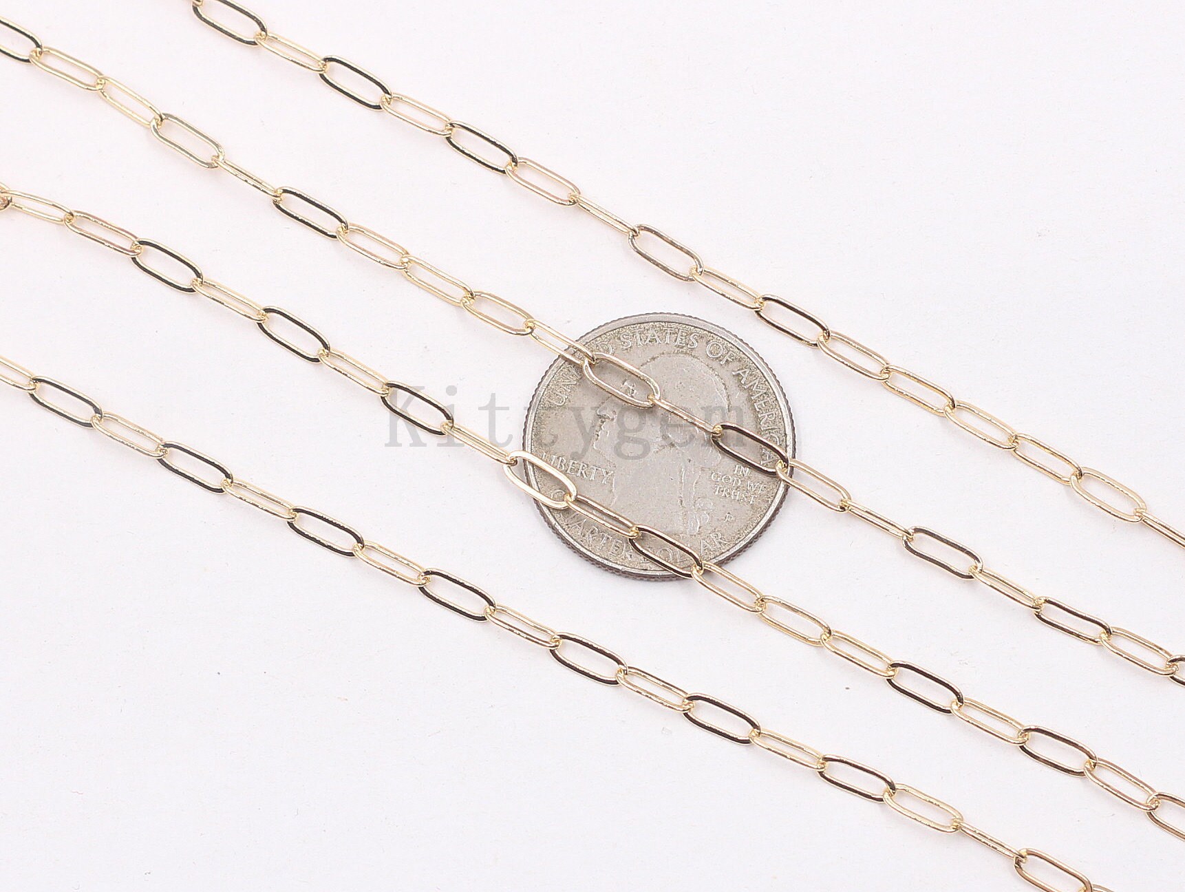 37mm 14K Gold Plated Rectangle Chains Wholesale Link Chain - Etsy