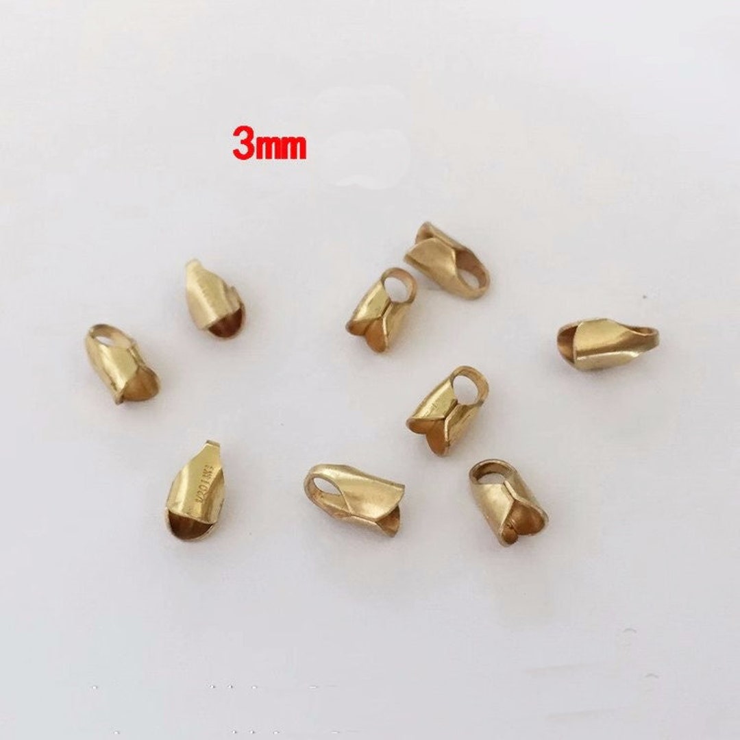 14K Gold Filled Cord End, 1.5-4mm Gold Filled End Caps, for Making ...