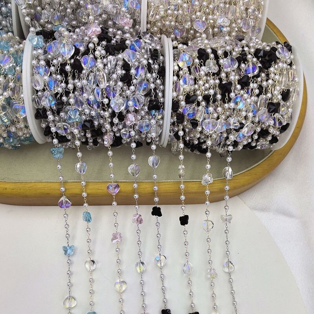 Crystal Beads Satellite Chains, Butterfly Chain, Gold Plated Chains ...