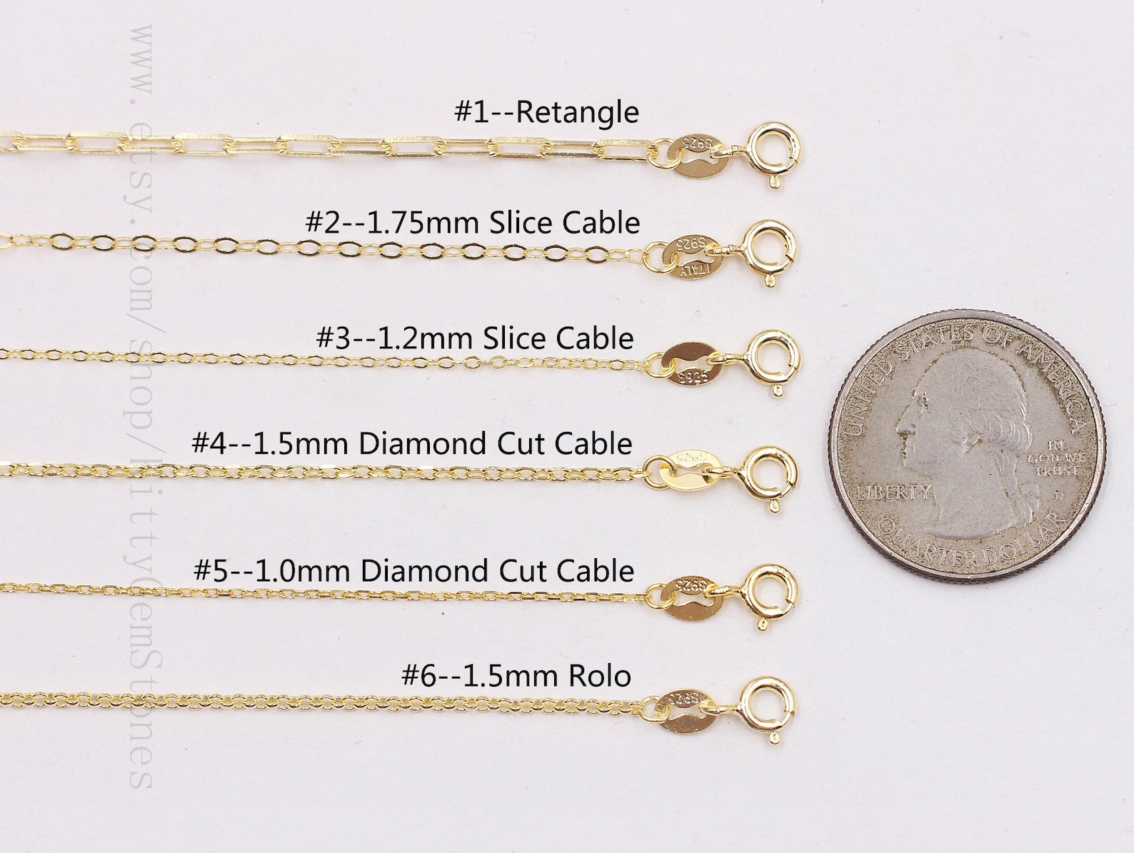 18 Sterling Silver 18K Gold Vermeil Plated Chain - Etsy