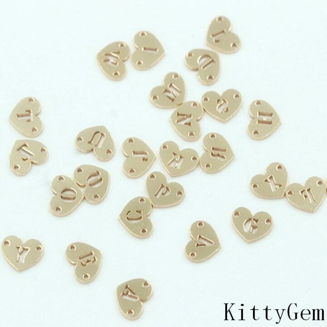 14K Gold Filled Letter Heart Double Loop Charm, Gold Filled Necklace ...