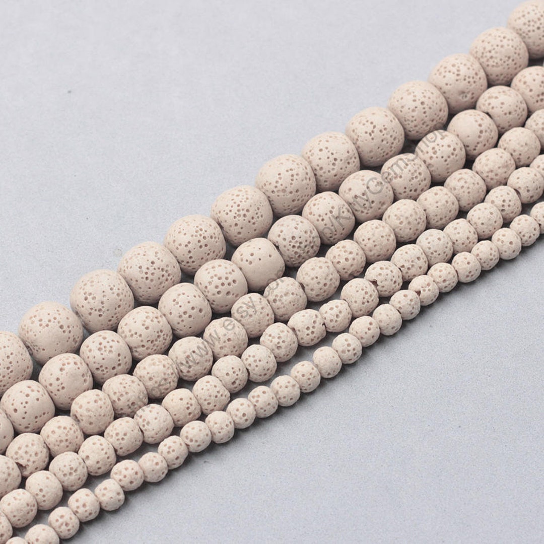 Dyed Lava Beads, Creamy White Volcanic Rock Strand, 4-14mm - Etsy
