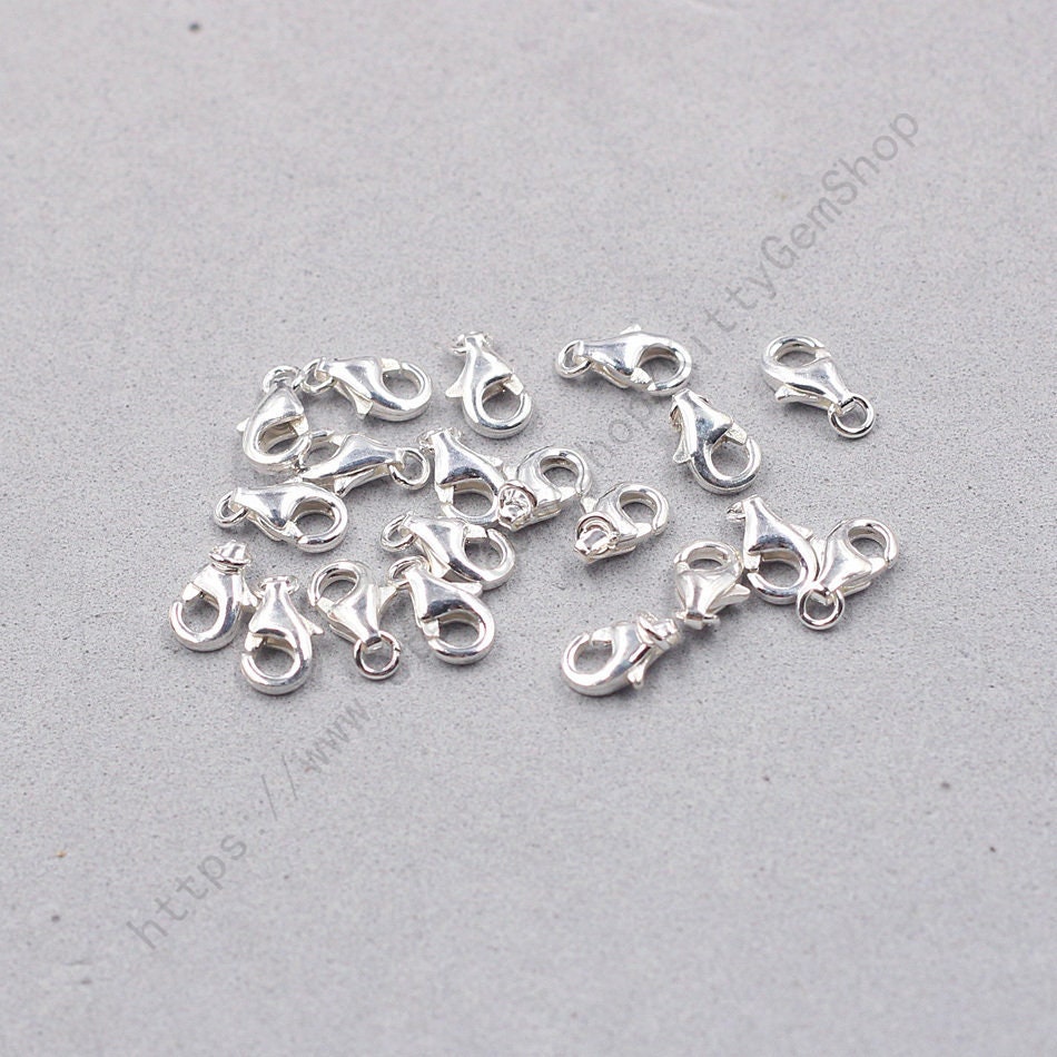 8mm Sterling Silver Lobster Clasps 925 Silver Charms | Etsy