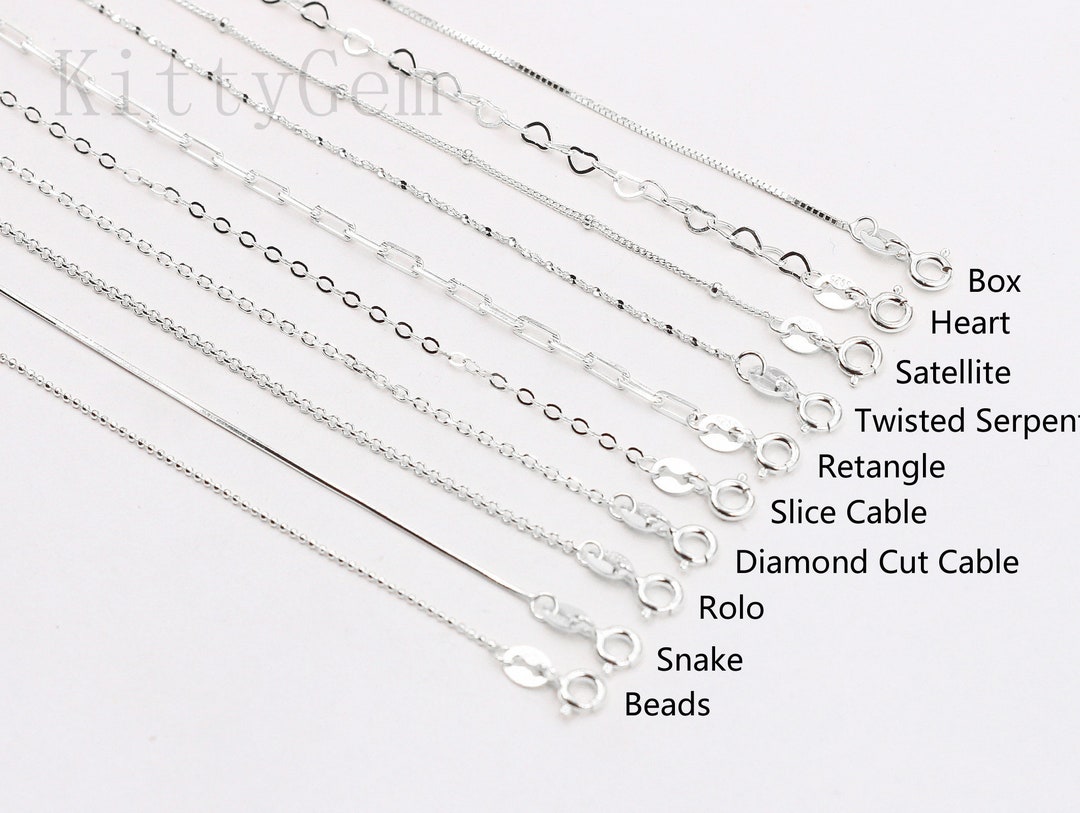 18" Sterling Silver Chain Finished Necklaces -- 925 Silver Charms ...
