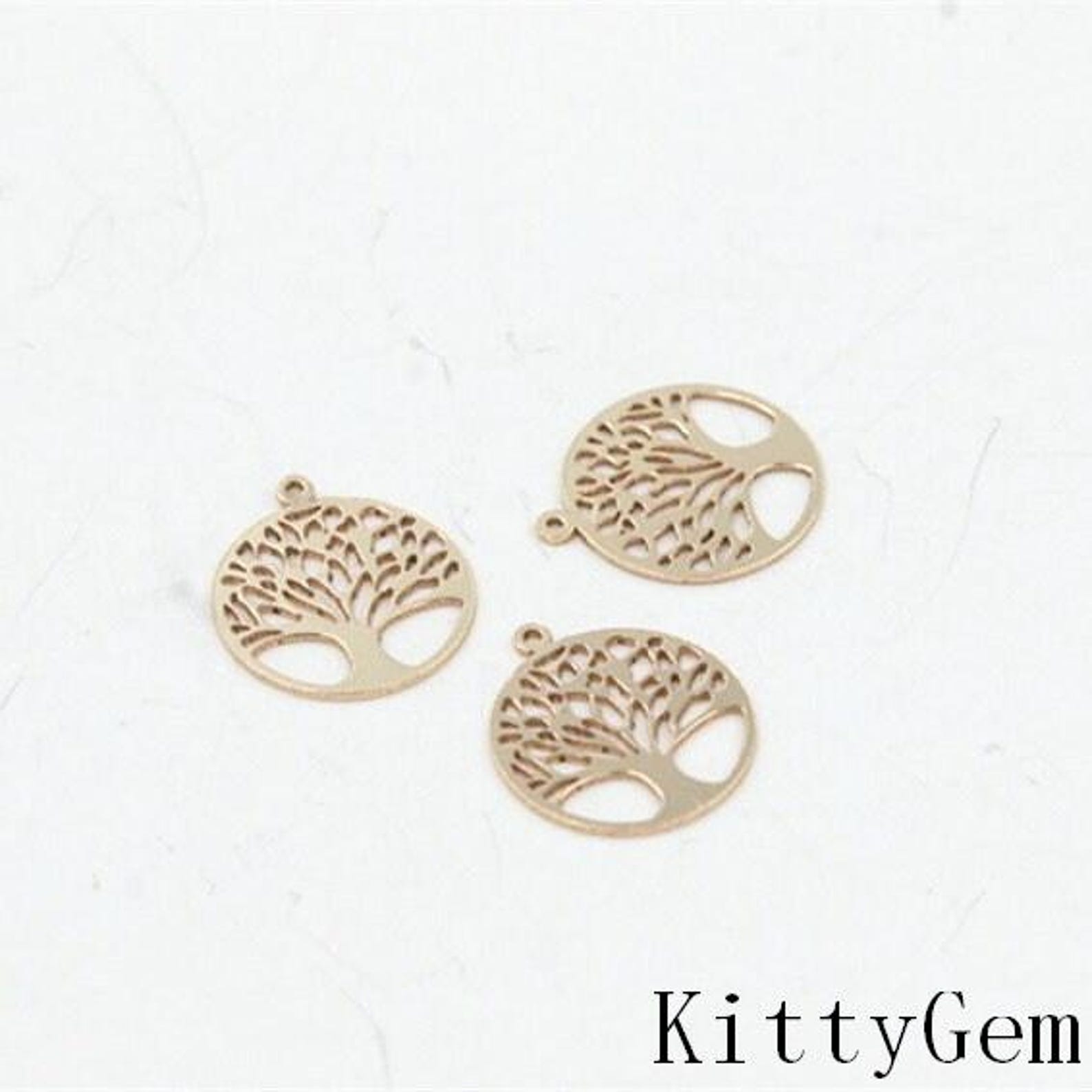 14K Gold Filled Life Tree Charm, Gold Filled Necklace Charm, Bracelet ...
