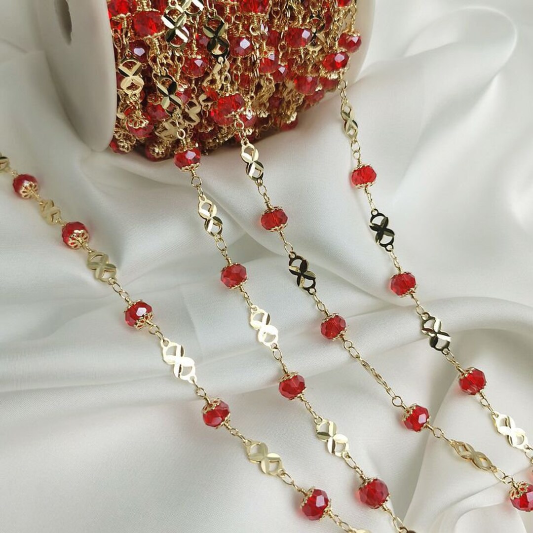 Crystal Beads Chains, Brass Chain, Gold Plated Chains, for Making ...