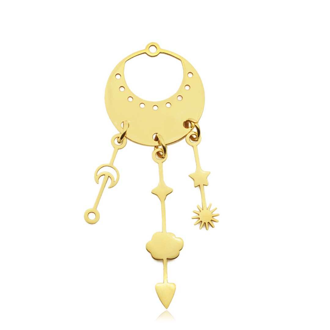 2pcs Stainless Steel Dream Catcher Charms, 19.5x35mm, Laser Cut Pendant ...