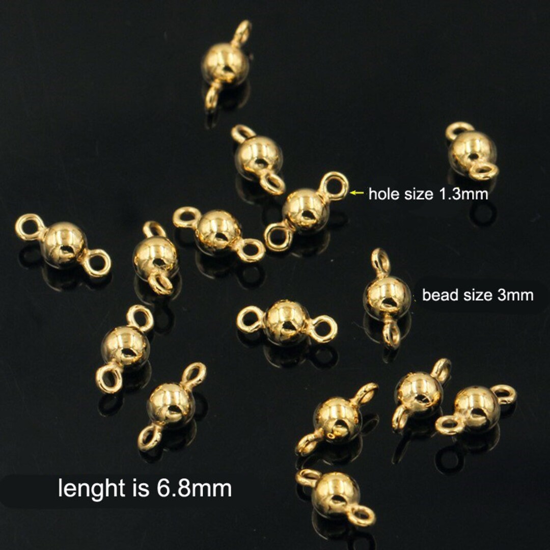 14K Gold Filled Beaded Connector Charm, Gold Filled Charm, 14K Charm ...