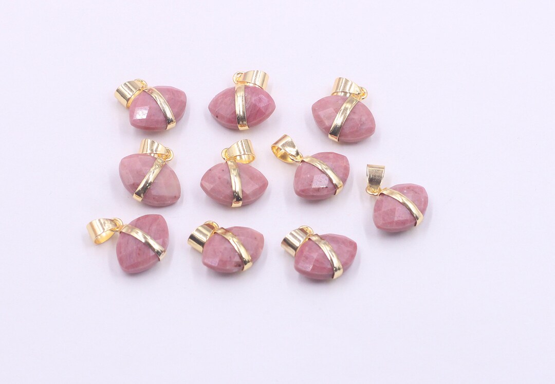 15mm Pink Jasper Pendants, Faceted Mariquesa Charms, Eye Charm, Quartz ...