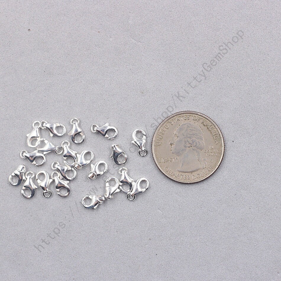 8mm Sterling Silver Lobster Clasps 925 Silver Charms | Etsy