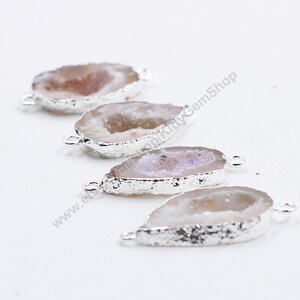 Druzy Connectors -- Drusy Druzzy With Electroplated Silver Edge Geode Pendant Wholesale Supplies ...