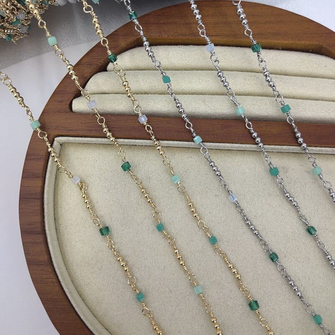 Crystal Beads Chains, Brass Chain, Gold Plated Chains, for Making ...