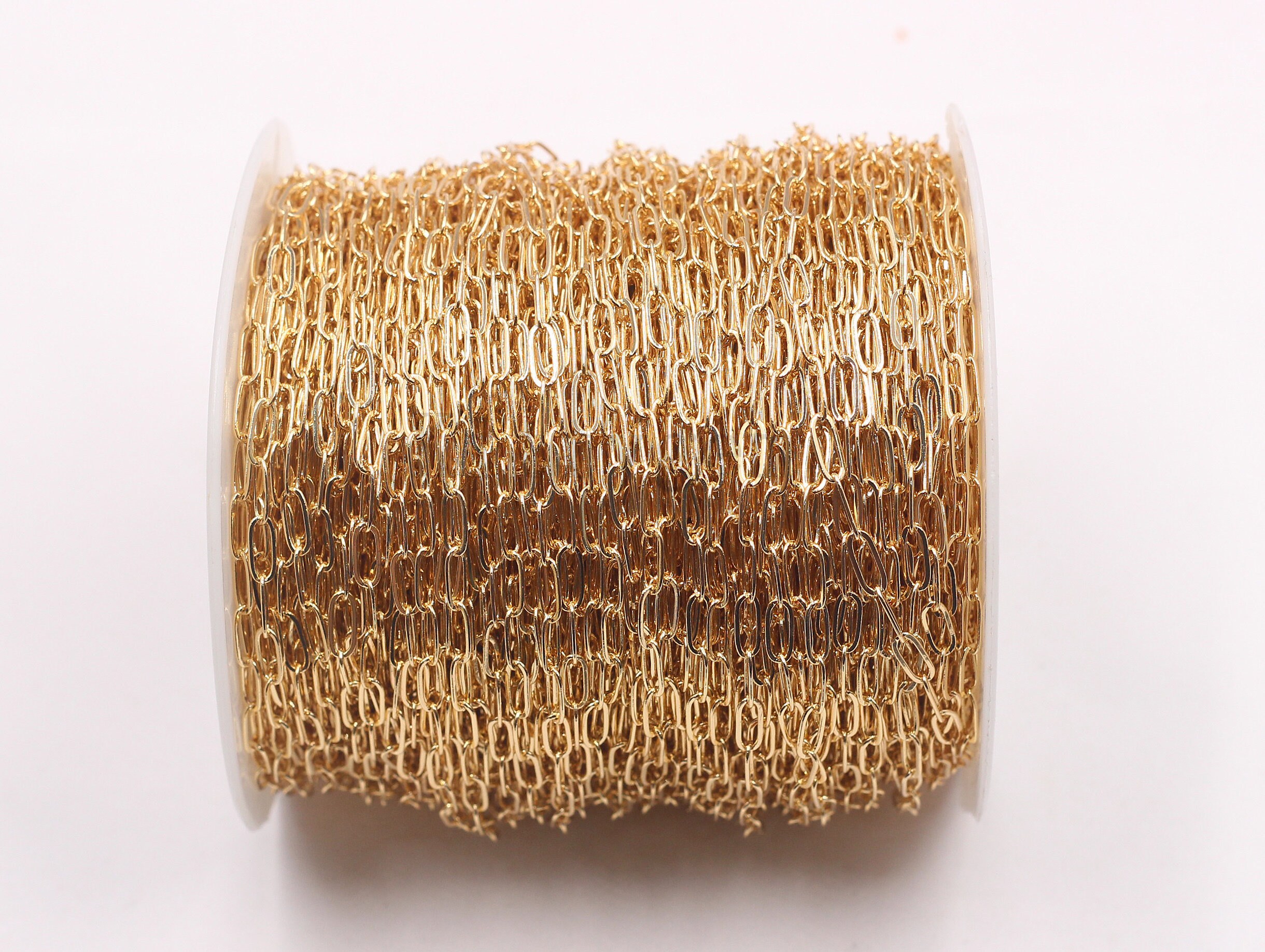 37mm 14K Gold Plated Rectangle Chains Wholesale Link Chain - Etsy