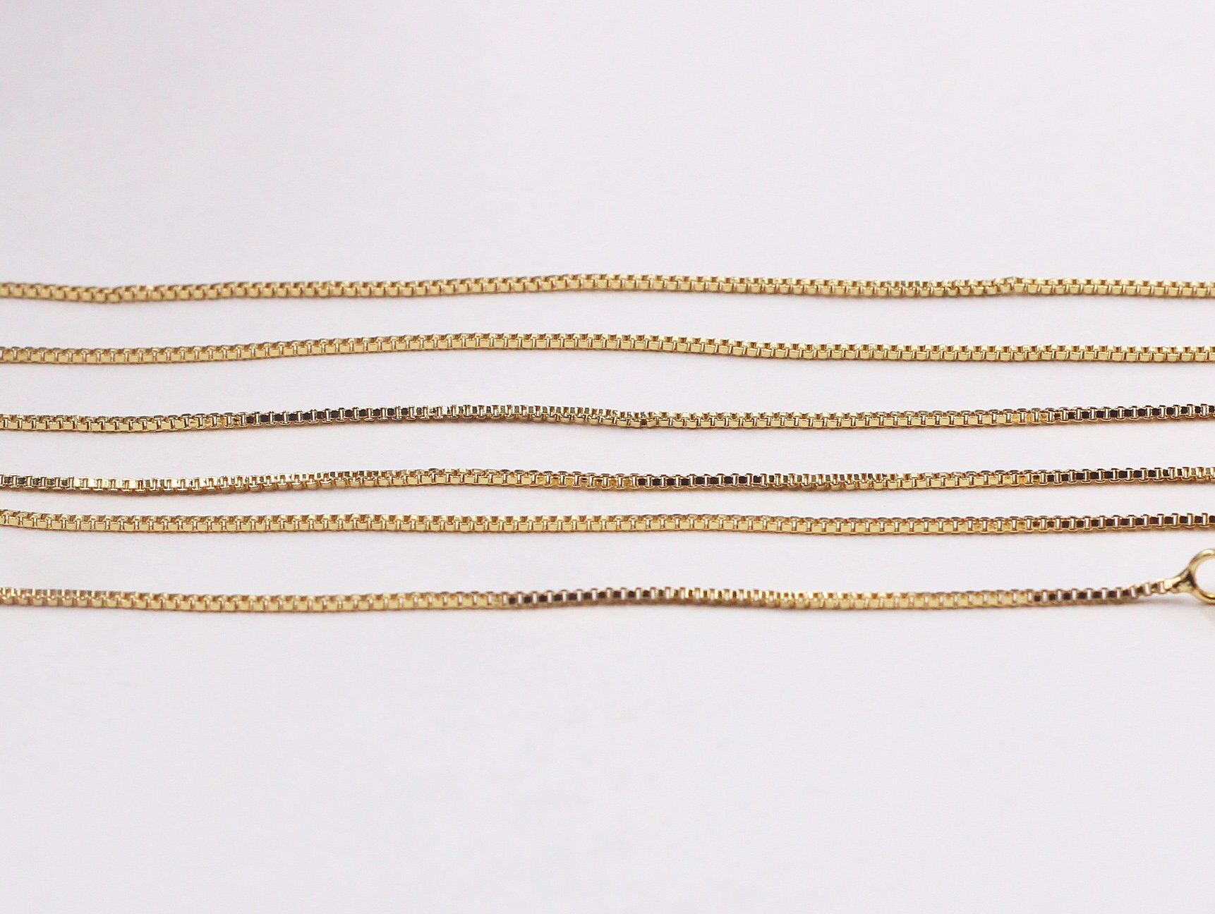 18K Box Chain Gold Plated Necklace With Losbter Clasp - Etsy