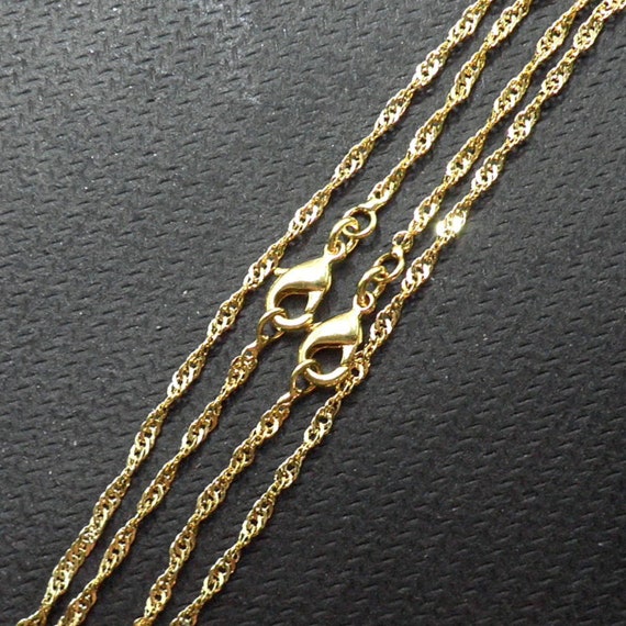 18 Wave Chains Gold Plated Necklace With Losbter Clasp - Etsy