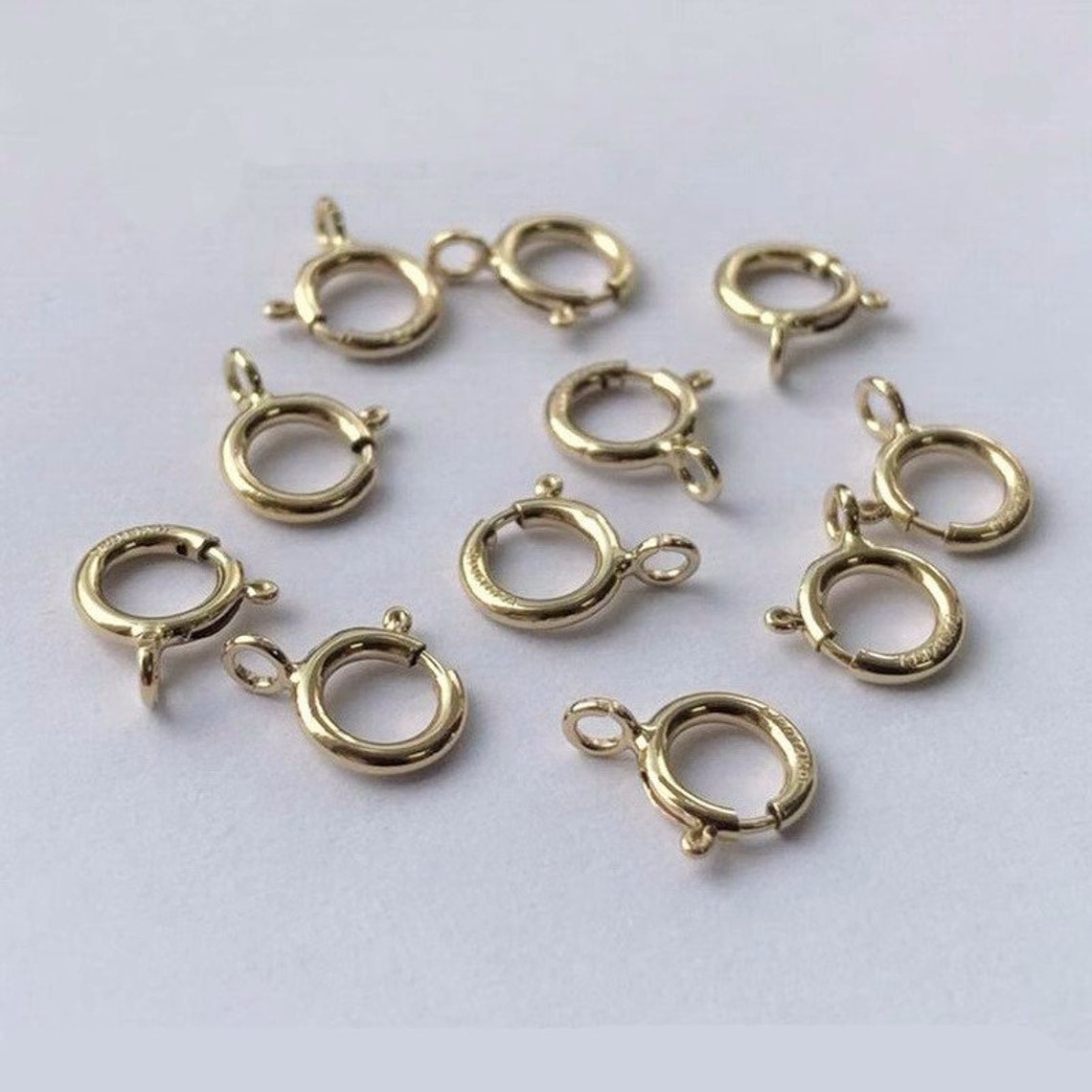 14K Gold Filled 5-8mm Spring Ring Clasps, Necklace Clasp, Bracelet ...
