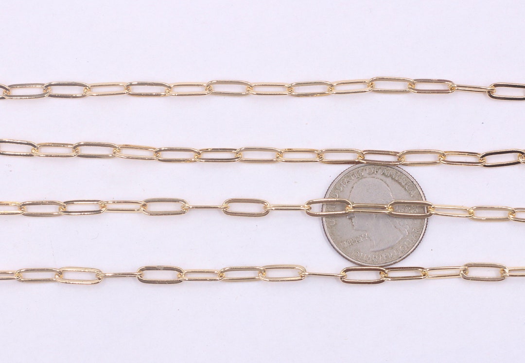 411mm 14K Gold Plated Rectangle Chains Wholesale Link Chain - Etsy