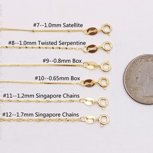 18" Sterling Silver 18K Gold Vermeil Plated Chain Necklaces -- 925 ...