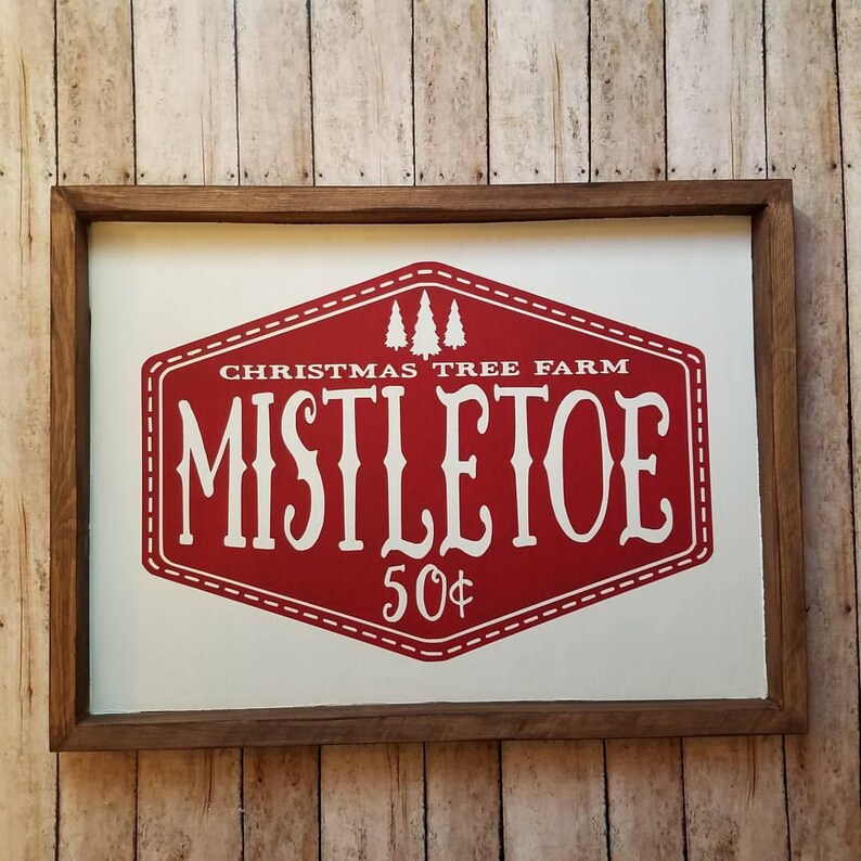 Mistletoe Christmas Tree Farm Wood Sign - Etsy