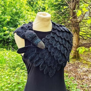 Beautiful Raven Shawl Crochet Pattern, Downloadable PDF File, Bird ...