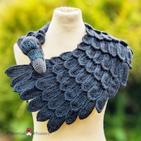 Raven Shawl Crochet Pattern, PDF Digital Download, Amigurumi Crow ...