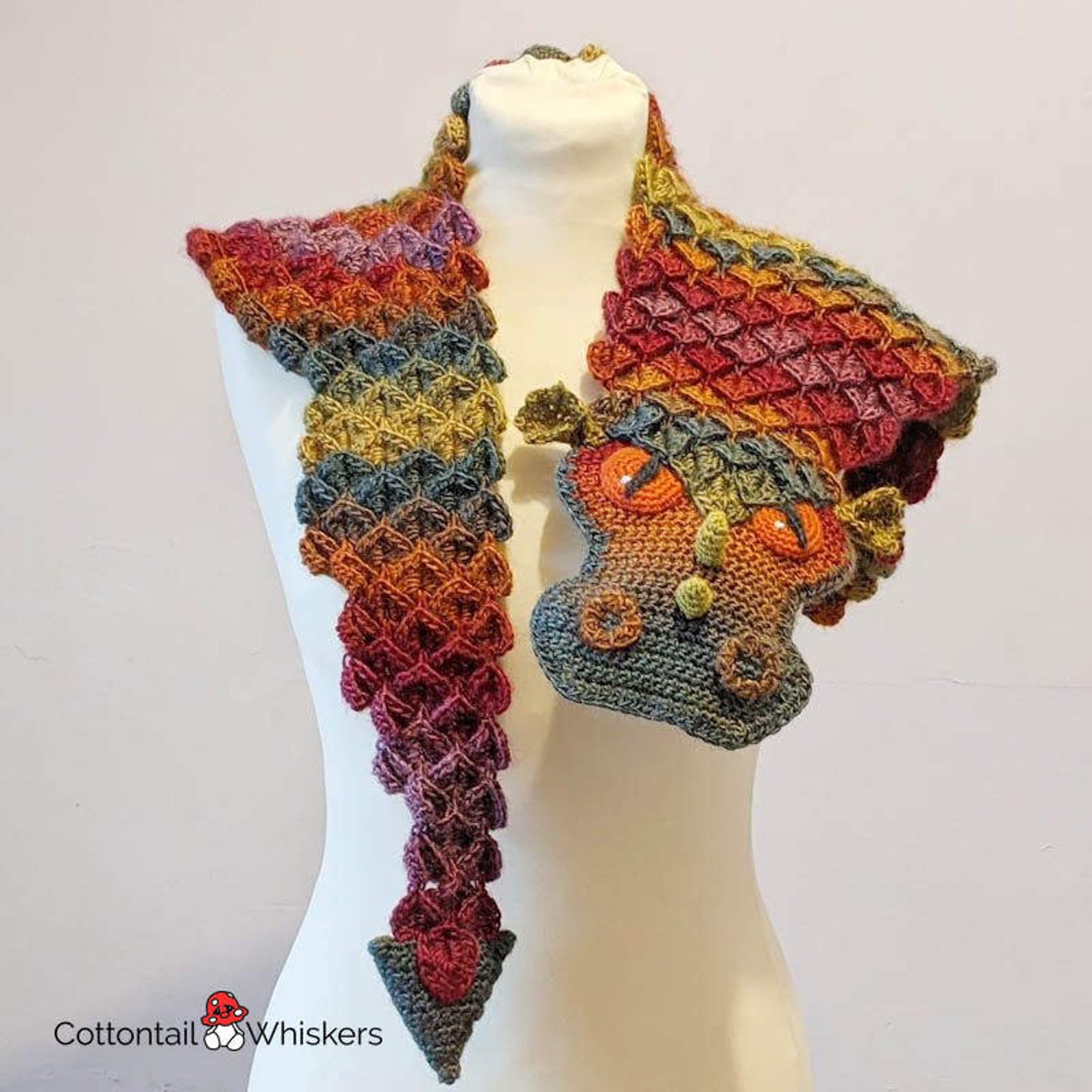 Crochet Dragon Scarf PDF PATTERN ONLY Mermaid Scale Shawl - Etsy Canada