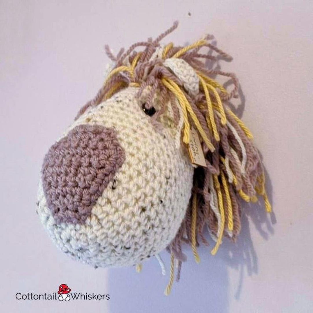 Cute Lion Cub Crochet Pattern, Wall Hanging Trophy Head, Digital ...