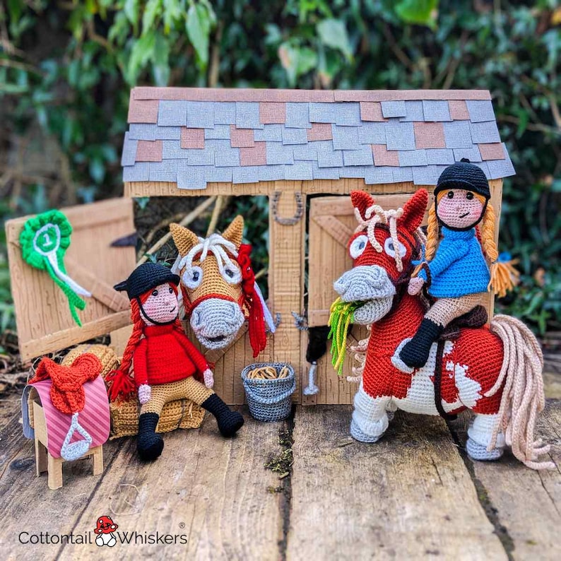 Pony Playset Crochet Pattern Bundle: Amigurumi Horse, Doll, Tack (3 Pdf ...