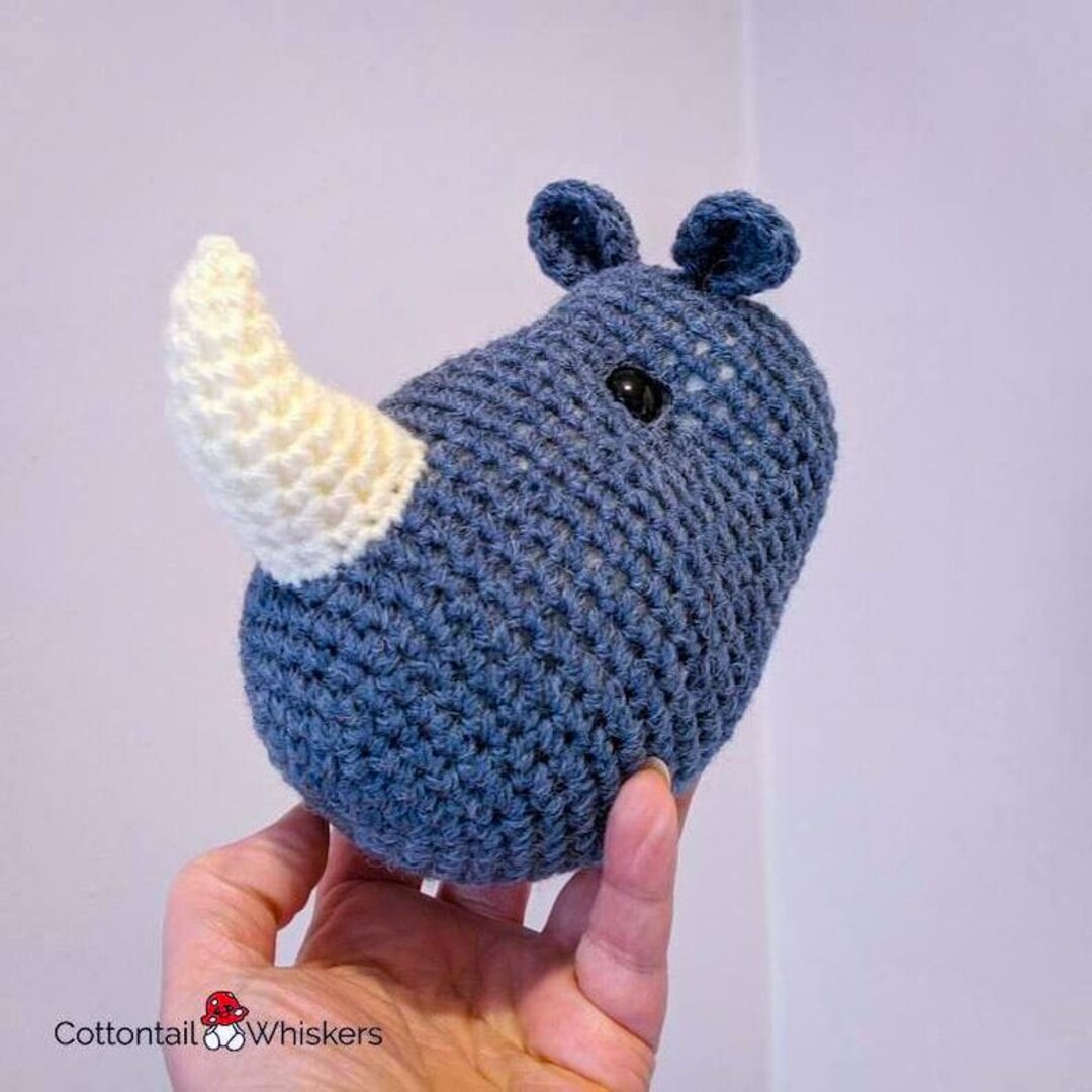 Dinky Rhino Trophy Head Crochet Pattern, Downloadable Digital PDF, Faux ...