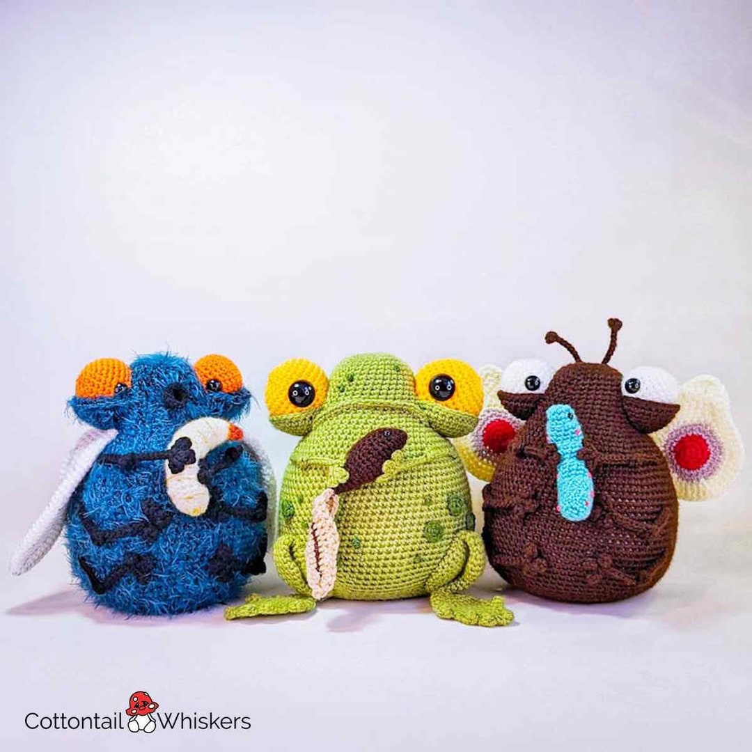 Bug Doorstop Crochet Pattern Bundle, Toad, Fly, Butterfly, Maggot ...