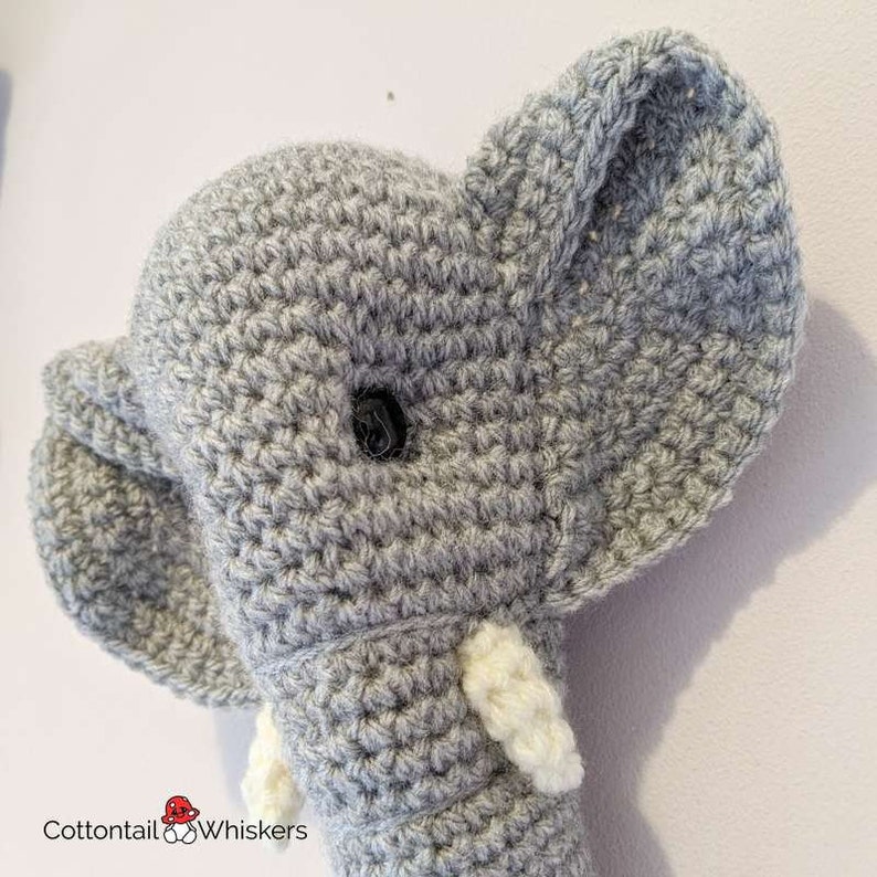 Cute Crochet Elephant Trophy Head PDF PATTERN ONLY Faux - Etsy