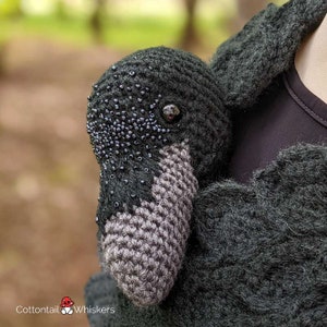 Raven Shawl Crochet Pattern, PDF Digital Download, Amigurumi Crow ...