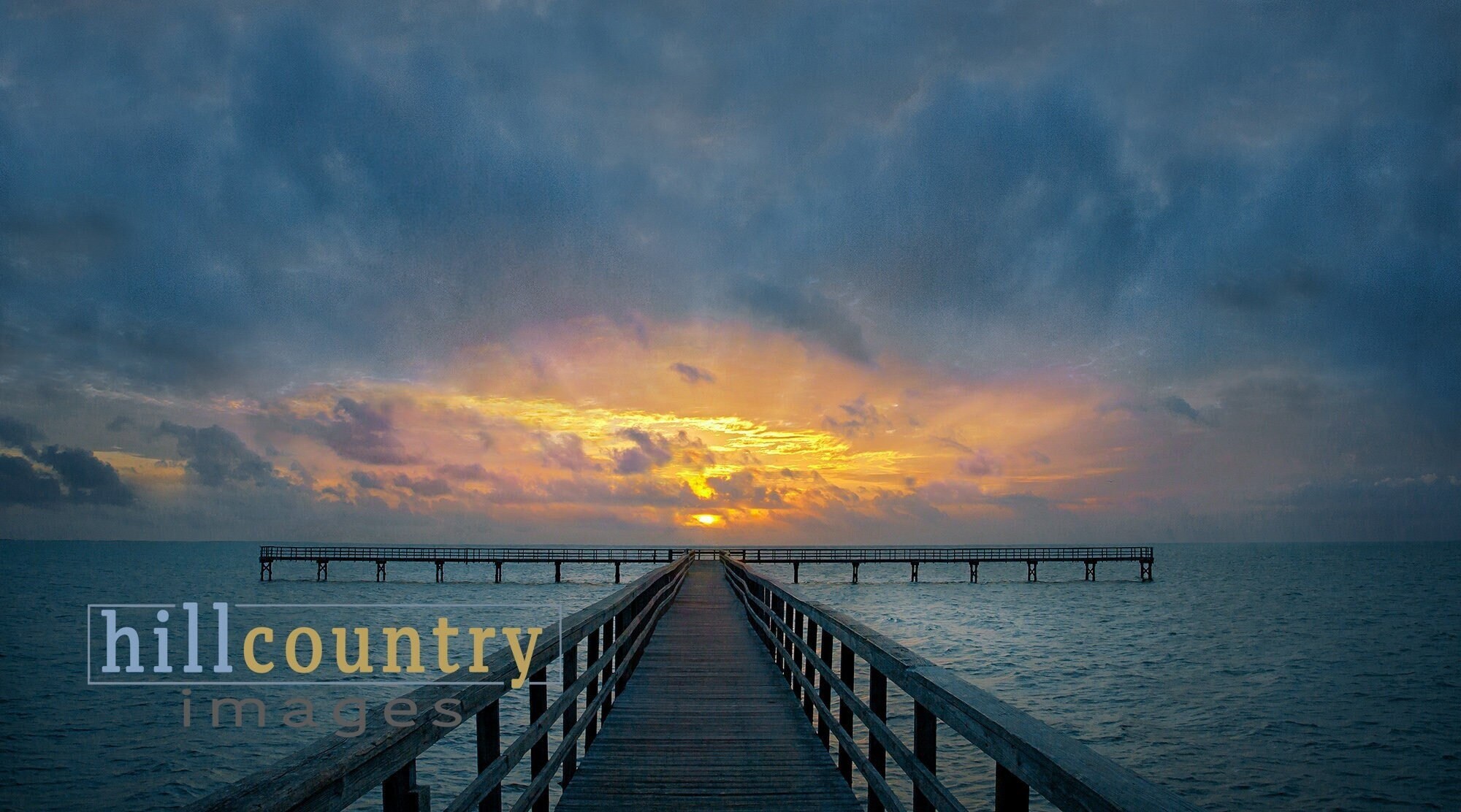 Fulton Pier Sunrise, South Texas Port Aransas, Gulf of Mexico, Tranquil ...