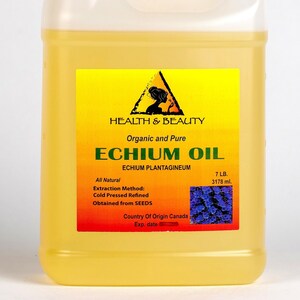 7 Lb, 1 Gal Organic Echium Seed Oil: Cold Pressed, Refined Carrier Oil ...