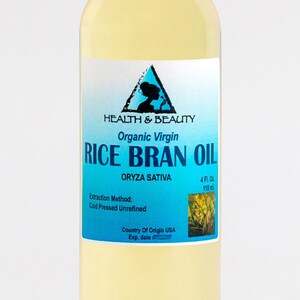 4 Oz RICE BRAN OIL Organic Carrier Unrefined Cold Pressed Virgin Raw ...