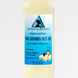 8 Oz MACADAMIA NUT OIL Organic Carrier Cold Pressed 100% Pure - Etsy